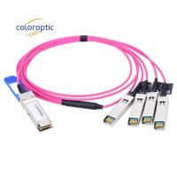 China 100G QSFP28 to 4x25G SFP28 Breakout Active Optical Cable AOC Low Power 3.5W for sale