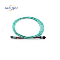 China MTP Female to Female Fiber Optic Patch Cord OM3 100G 400G Low Insertion Loss Trunk Cable for sale