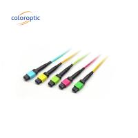 China MTPO MTP APC Female to Female Trunk Fiber Optic Patch Cord OM3 Multimode 12 Fiber 0.3mm for sale
