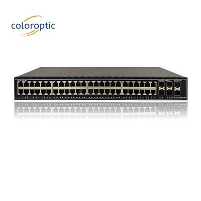 China 48 Port Gigabit PoE Switch with 6x 10GE SFP+ QoS Managed L2+ 216Gbps for sale