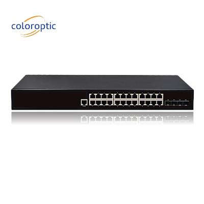 China 24 Port Gigabit PoE Switch with 4 10GE SFP Ports Managed L3 128Gbps for sale