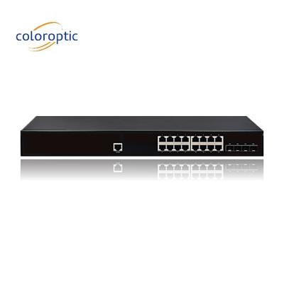 China Layer 2 PoE Switch 16 Port 10/100/1000M 4GE SFP 56Gbps Bandwidth IEEE802.3at for sale