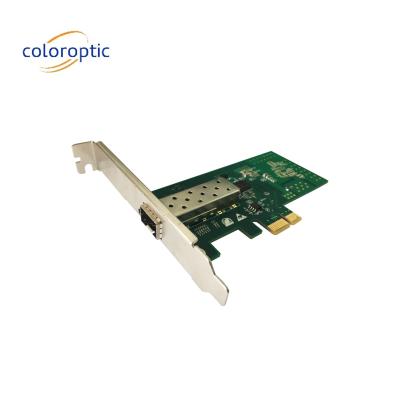 China Gigabit Infiniband PCIe Card Single Port SFP Optical NIC Intel I350AM2 1W for sale