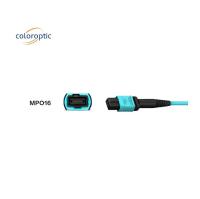 China MPO Patch Cord OM3 12 Fiber G652D Insertion Loss ≤0.2dB Aqua PVC for sale