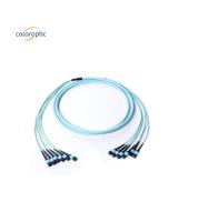 China MPO Patch Cord OM3 12 Fiber G652D Insertion Loss ≤0.2dB Aqua PVC for sale