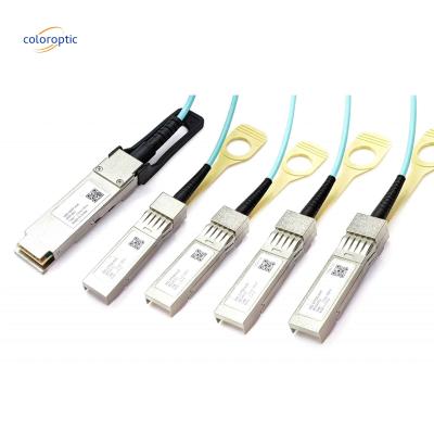China 100G QSFP28 Breakout to 4x25G SFP28 Active Optical Cable AOC 100m OM3 for sale