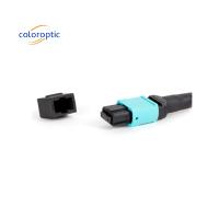 China MTP MPO 12 Fibre Patch Cable OM3 50/125 M400 Series US Conec 3mm for sale