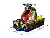 China 5×9M 0.55mm Pvc Inflatable Jumping Castle Disney Theme Combo Outdoor Bouncer for sale