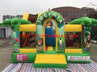 China Jungle Theme Blow Up Bounce With Slide Inflatable Funland City for sale