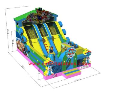 China Customized Paw Patrol Inflatable Bounce House Combo 6x10M Outdoor For Kids for sale