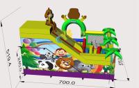 China Jungle Animals Fun City Inflatable Bouncy Castle Jumping Fun Land For Children for sale