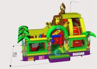 China Jungle Animals Fun City Inflatable Bouncy Castle Jumping Fun Land For Children for sale