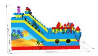 China Commerical Animals Funpark Inflatable Bouncer Combo 9x10M Plato 0.55mm PVC For Kids for sale