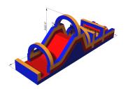 China 1000D Plato Inflated Fun Games 15x4M Blow Up Obstacle Course for sale
