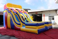 China Colorful 0.55mm Plato PVC Inflatable Dry Slide For Outdoor Flame Retardant for sale
