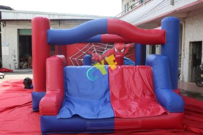 China Popular Unique Design spiderman Inflatable PVC Castle Slide Combo Bounce House Jumping Castle with Slide For Kids Play for sale