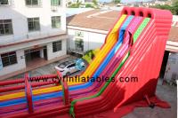 China Commerial  0.55mm PVC Inflatable Water Slide With Pool Customized for sale