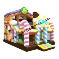 China PVC Candy Inflatable Bouncer With Slide Bouncy Castles For Kids for sale