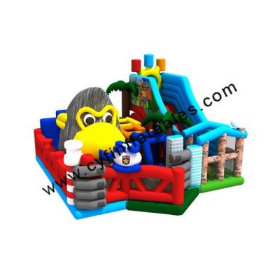 China commercial PVC Inflatable Giant Slide With Cartoon Bounce House Jumping Castle Combo Bouncer Inflatable Playgro for sale