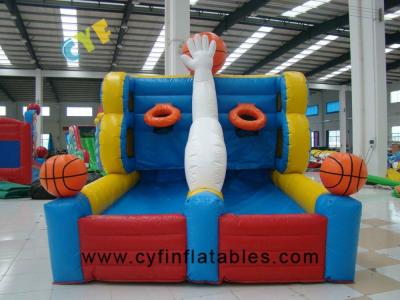 China Double Shot Unlimited Fun Inflatable Basketball Court Game Customized Size for sale