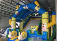 China Custom Cartoon Spongebob PVC Indoor Inflatable Dry Slide Inflatable Jumping Castles for sale