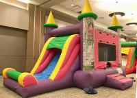 China Commercial Grade Bounce House Slide Combo , Pink Princess Girls Big Bounce House for sale