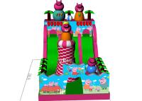 China Big Inflatable Inflatable Jumping Castle Peppa Pig Theme Full - Digital Printing for sale