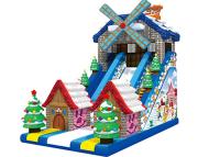 China Windmill Merry Christmas Custom Theme Big Festival Inflatable Dry Slide For Party for sale