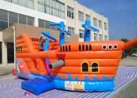 China PVC tarpaulin Commercial Grade Inflatable Pirate Ship Slide With Jumping Bouncer Area for sale