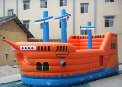 China PVC tarpaulin Commercial Grade Inflatable Pirate Ship Slide With Jumping Bouncer Area for sale