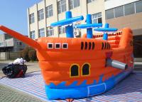 China PVC tarpaulin Commercial Grade Inflatable Pirate Ship Slide With Jumping Bouncer Area for sale