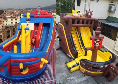China Custom Giant Inflatable Pirate Ship Slide For Rental Jumping Bouncer Ship Slide for sale