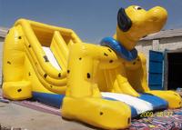 China Yellow Spotty Dog PVC Slide Animal Theme Dog Shape Inflatable Slip N Slide for sale