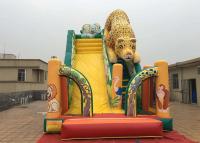 China Outdoor Kids Amusement Park PVC Animal Slide Leopard Inflatable Ground Slide for sale