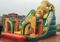 China Outdoor Kids Amusement Park PVC Animal Slide Leopard Inflatable Ground Slide for sale