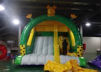 China Yellow N Green Color Giraffe Inflatable Dry Slide Creative Design Big PVC Slide for sale