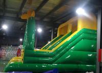 China Yellow N Green Color Giraffe Inflatable Dry Slide Creative Design Big PVC Slide for sale