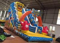 China Custom Design Wet And Dry Inflatable Slide Spongebob Theme High Density for sale