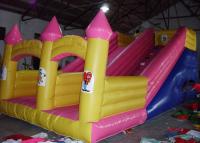 China Girls Pink Large Inflatable Slide , PVC Tarpaulin Princess Ground Kids Inflatable Slide for sale