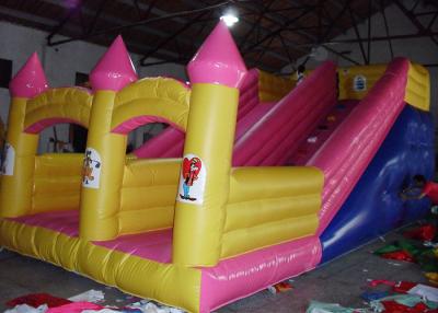 China Girls Pink Large Inflatable Slide , PVC Tarpaulin Princess Ground Kids Inflatable Slide for sale