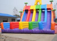 China Rainbow 5 Lanes Inflatable Dry Slide Multi Channels More Durable And Anti - Rust for sale