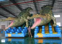 China Giant Crocodile Inflatable Dry Slides Custom Shark PVC Double Lane Bouncer Slides for sale