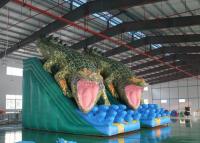 China Giant Crocodile Inflatable Dry Slides Custom Shark PVC Double Lane Bouncer Slides for sale