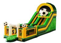 China Boys Soccer Football Inflatable Slip Slide , Playground Obstacle Outdoor Inflatable Slide for sale