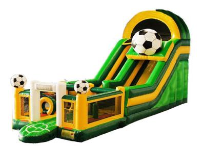 China Boys Soccer Football Inflatable Slip Slide , Playground Obstacle Outdoor Inflatable Slide for sale