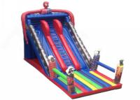 China Custom Cartoon Theme Huge Inflatable Slide , Hero Spiderman Backyard Inflatable Slides for sale