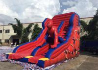 China Custom Cartoon Theme Huge Inflatable Slide , Hero Spiderman Backyard Inflatable Slides for sale