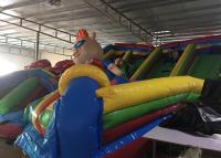 China GG Bond Piggy Cartoon Inflatable Dry Slide 4 Tunnels Dual Lane Slide With Stairs for sale