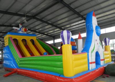 China Multi - Lanes Inflatable Dry Slide Kids Creative Custom Design Airplane Slide for sale