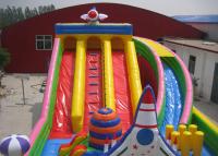 China Multi - Lanes Inflatable Dry Slide Kids Creative Custom Design Airplane Slide for sale